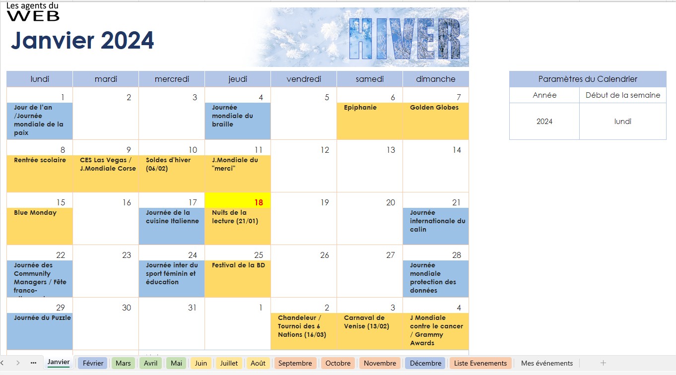 Calendrier Marketing 2024